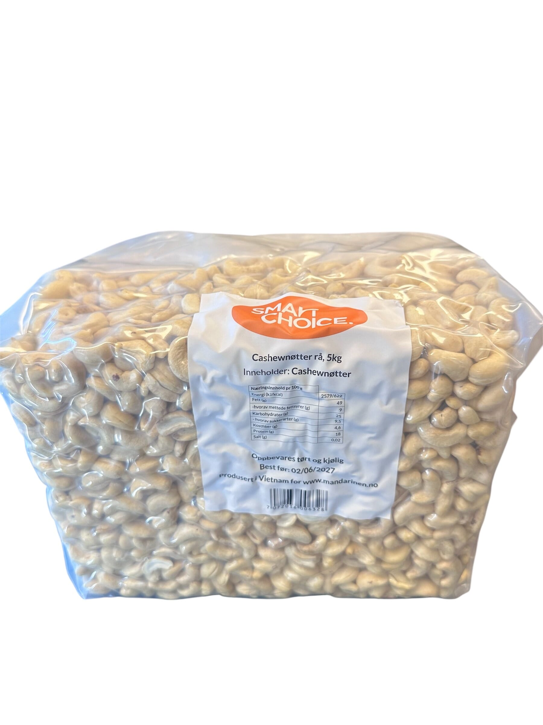 Cashewnøtter raw Smart Choice 5kg /2 - Mandarinen Oslo