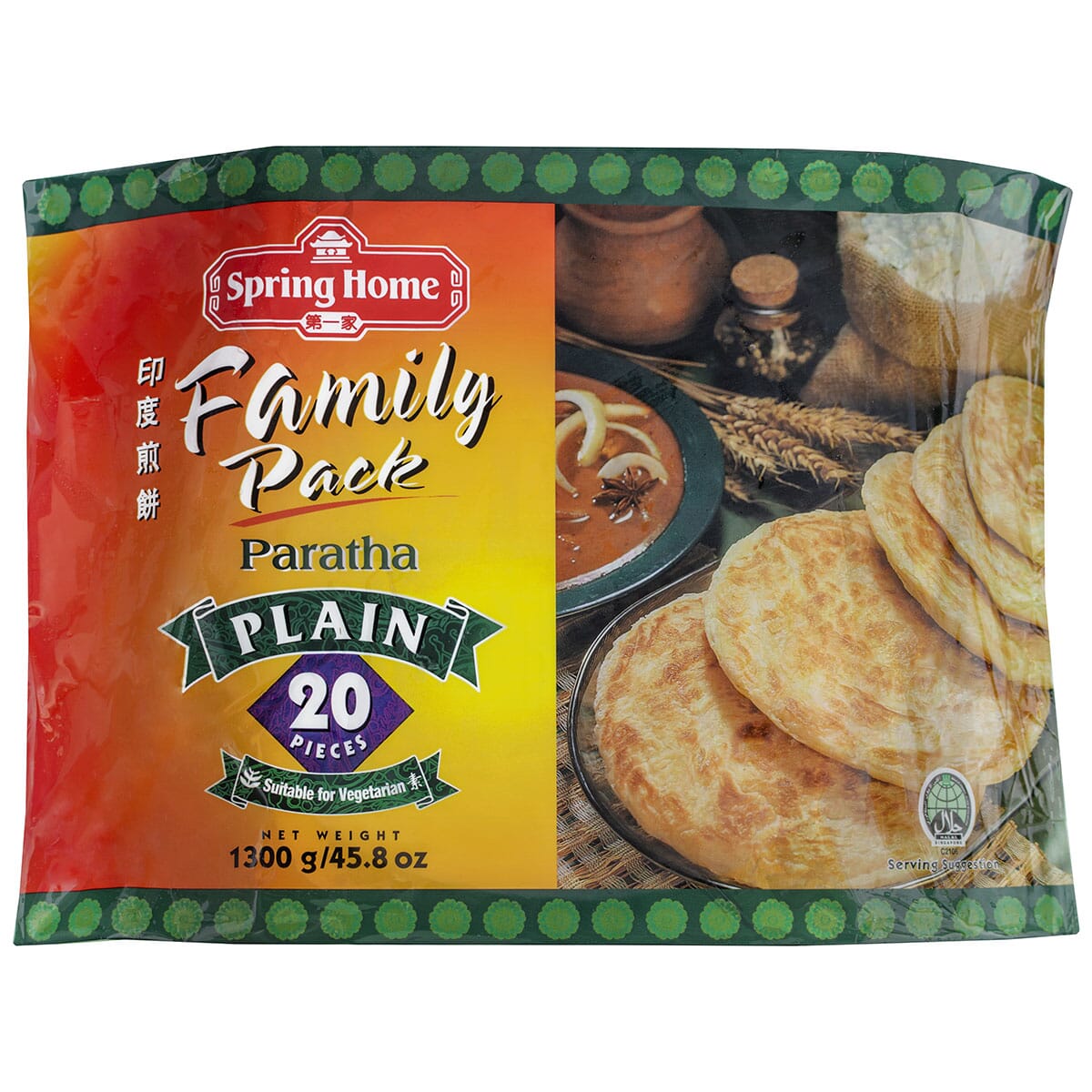 Roti Paratha, Plain, 6 pk x 20 pcs, family pack - Mandarinen Oslo