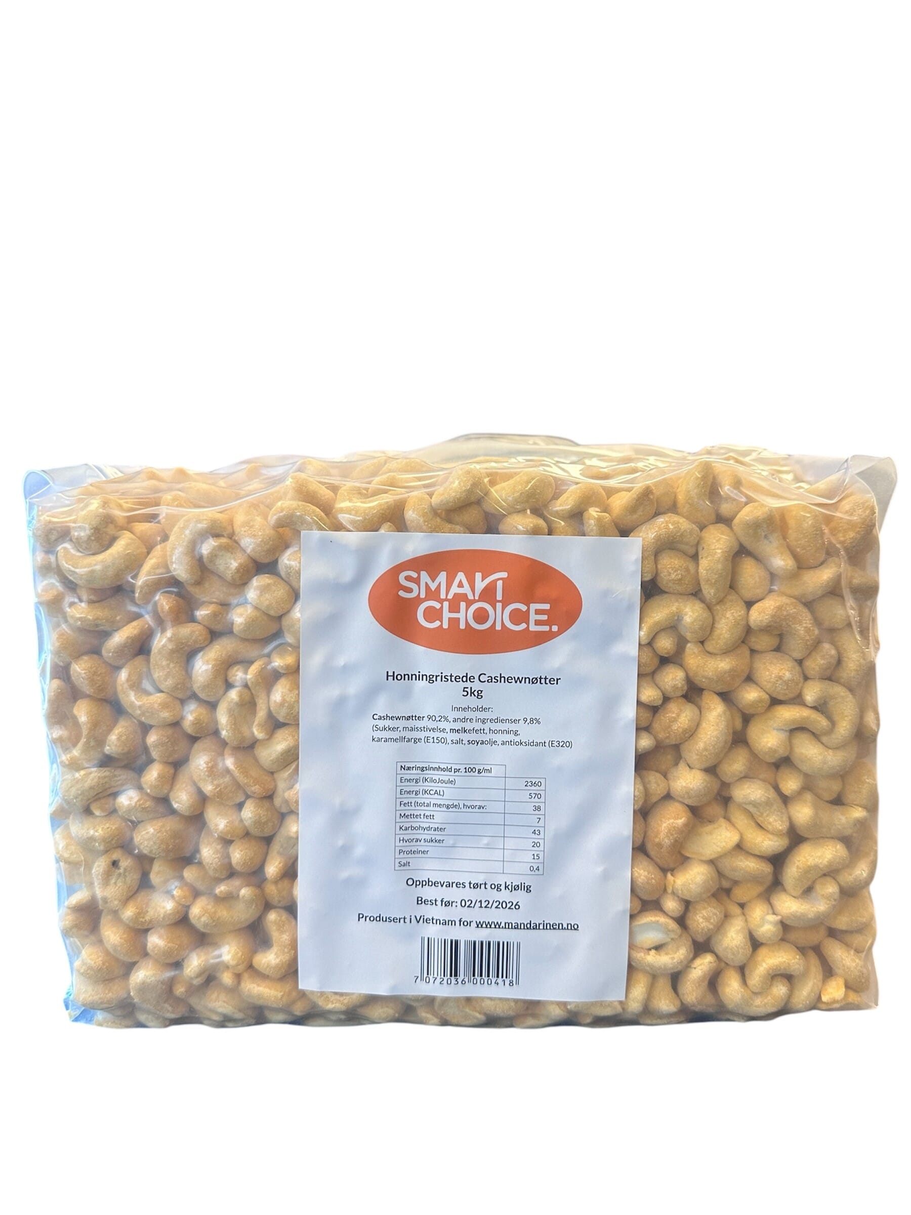 Honey Roasted Cashew Nuts 5kg/2 - Mandarinen Oslo